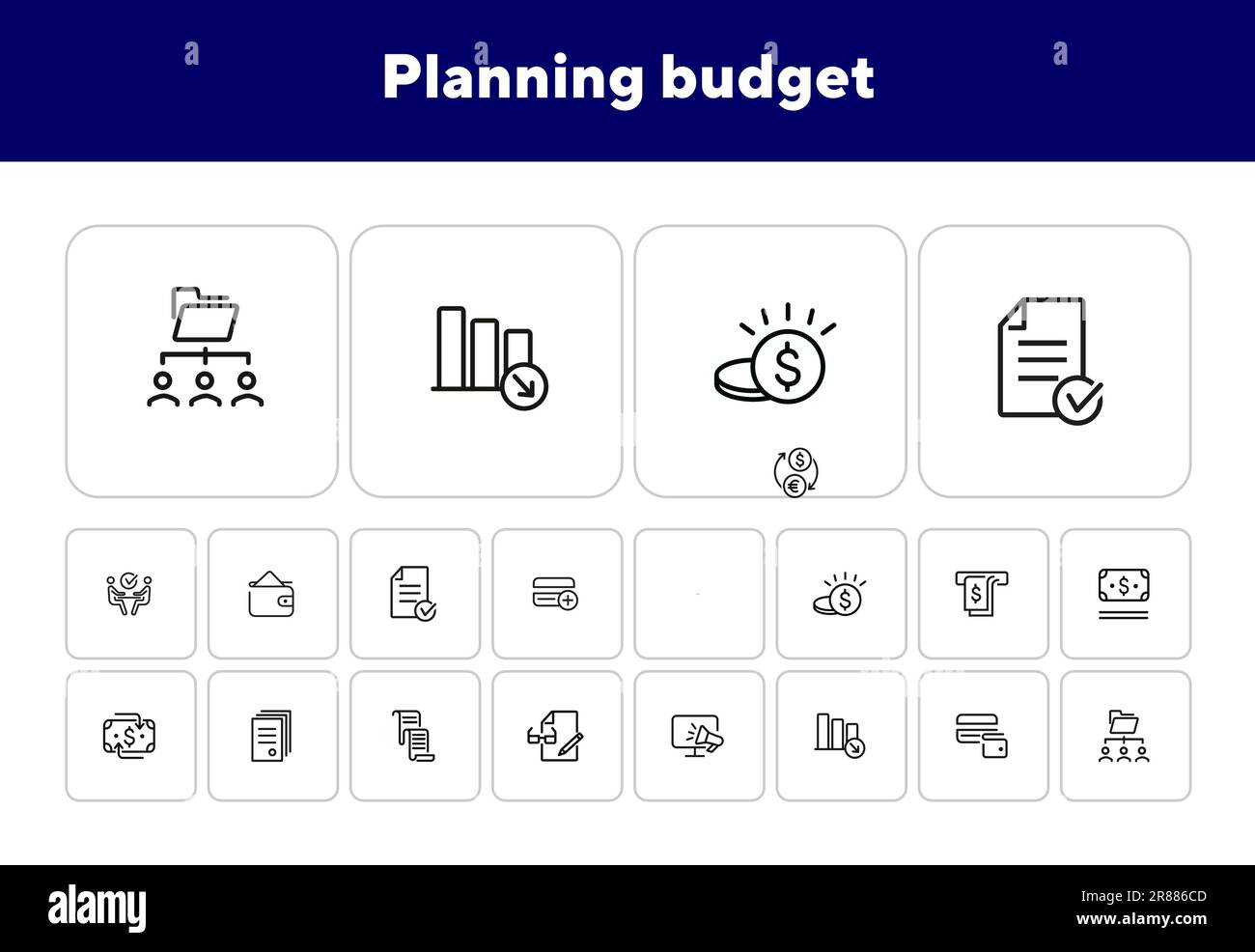 Planning budget line icon set Stock Vector Image & Art - Alamy