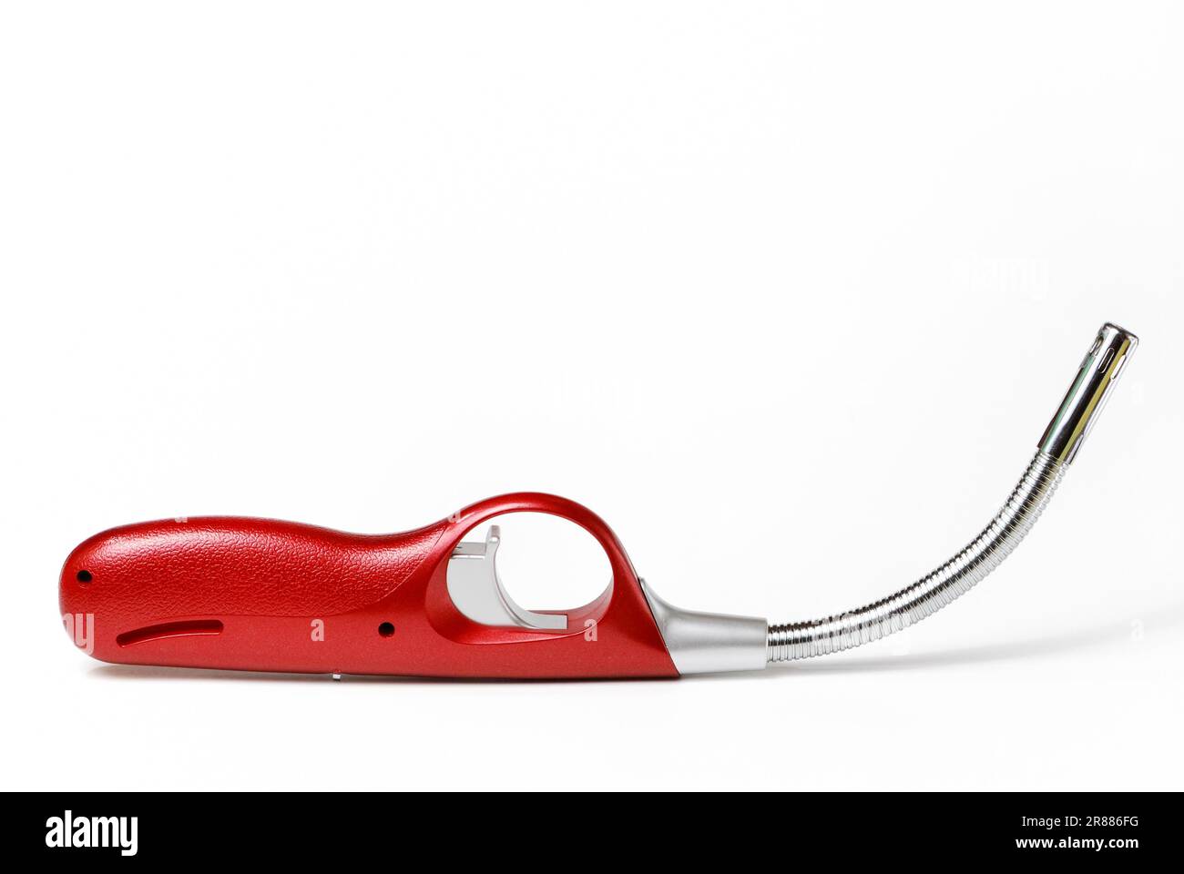 Red cigarette lighter with flexible extension Stock Photo - Alamy