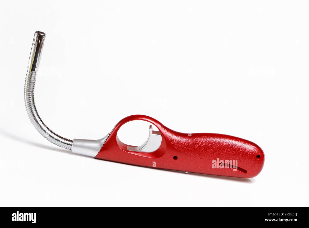 Red cigarette lighter with flexible extension Stock Photo - Alamy