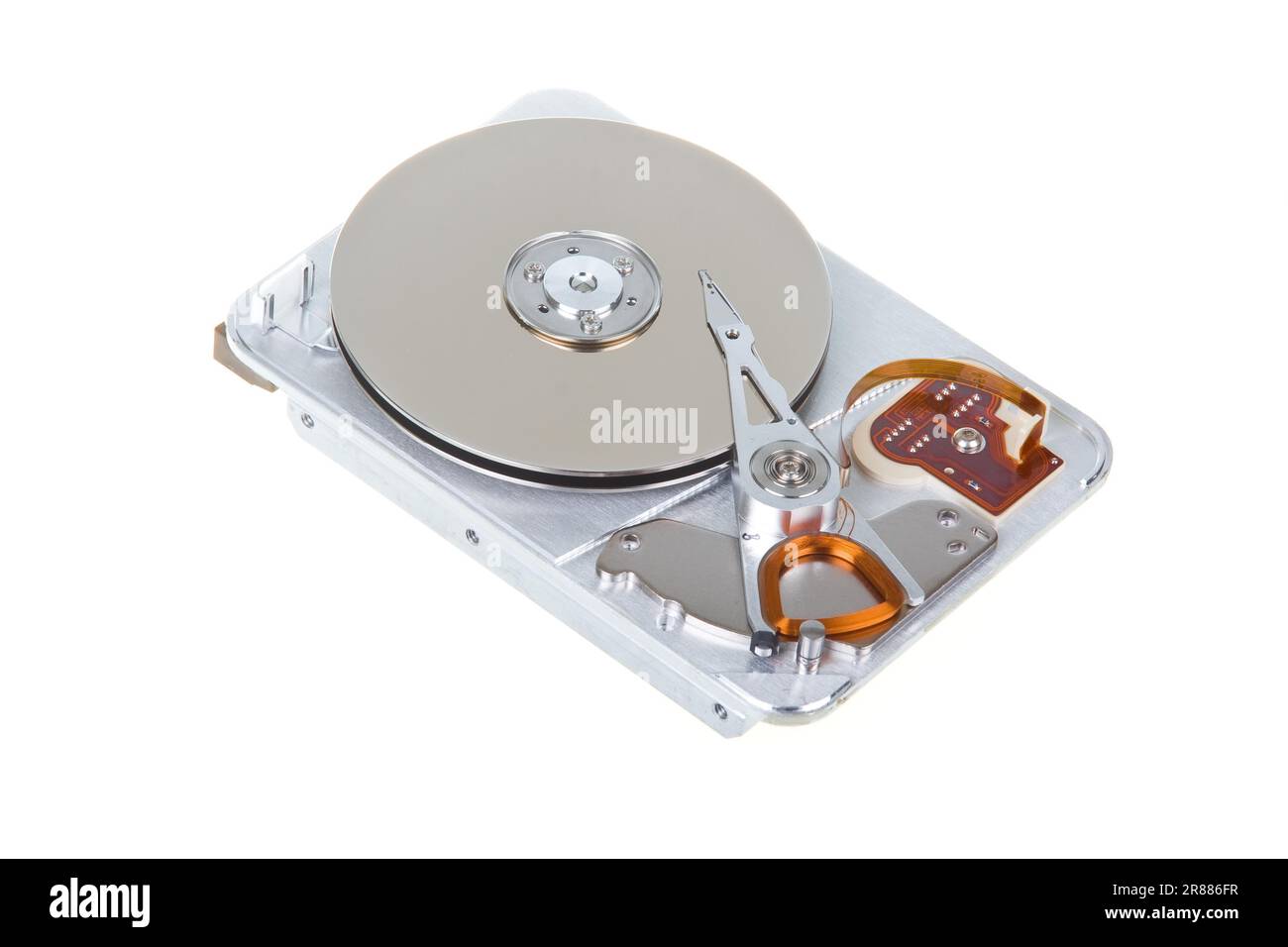 Open hard disk drive isolated on white background Stock Photo - Alamy