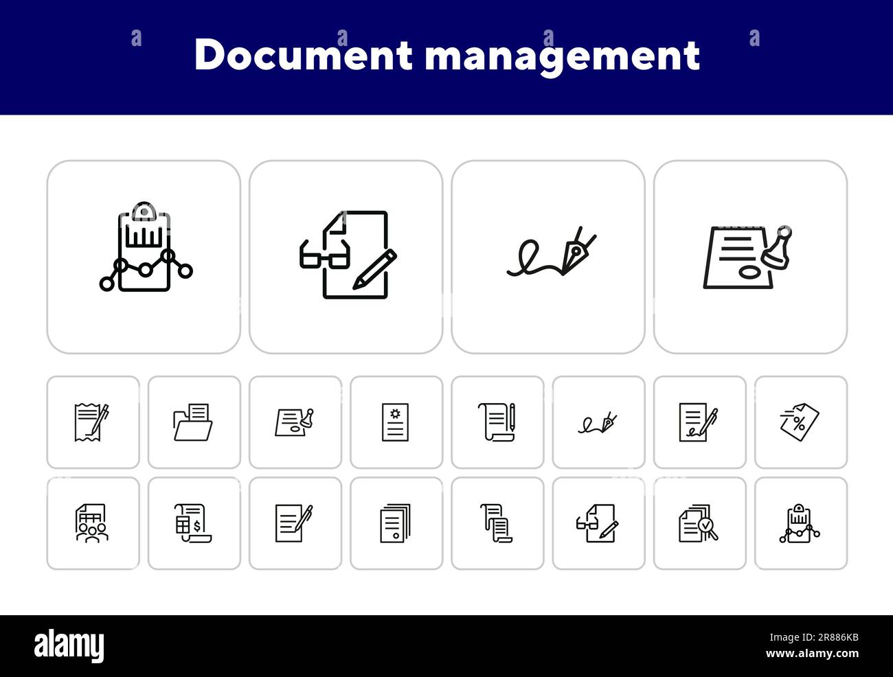 Document management line icon set Stock Vector Image & Art - Alamy