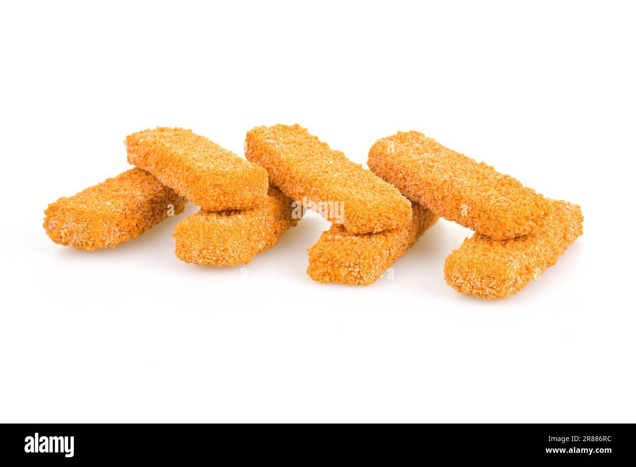 Heap of Raw Fish Sticks Isolated on White Background Stock Photo - Alamy