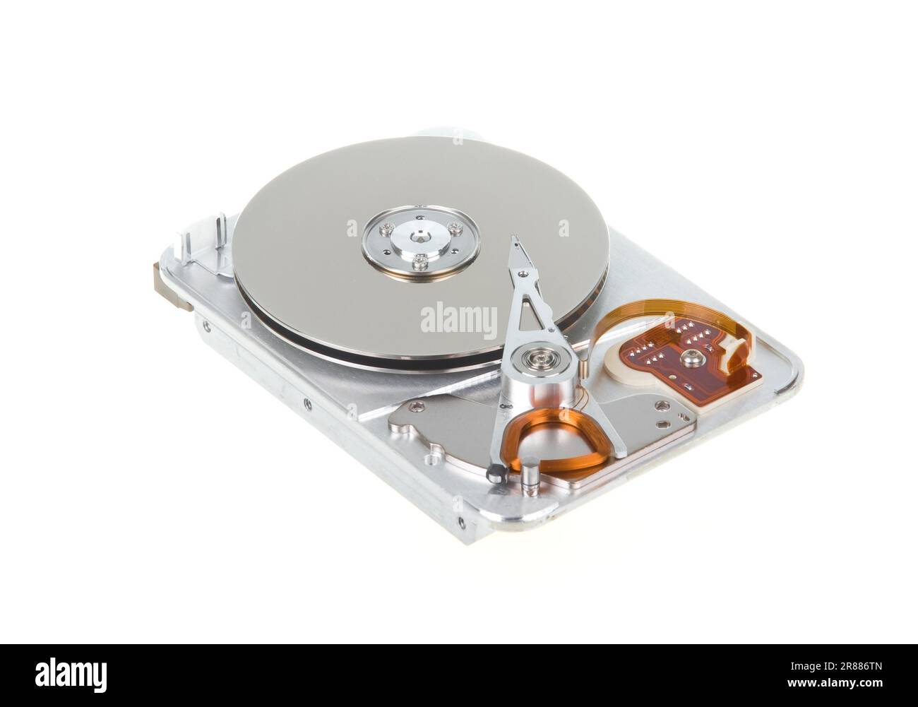Open hard disk drive isolated on white background Stock Photo - Alamy