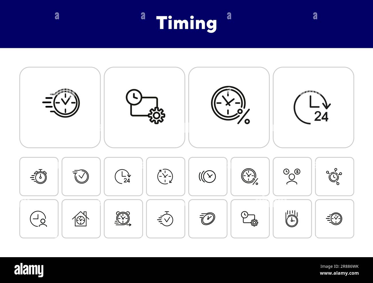 Timing line icon set Stock Vector Image & Art - Alamy