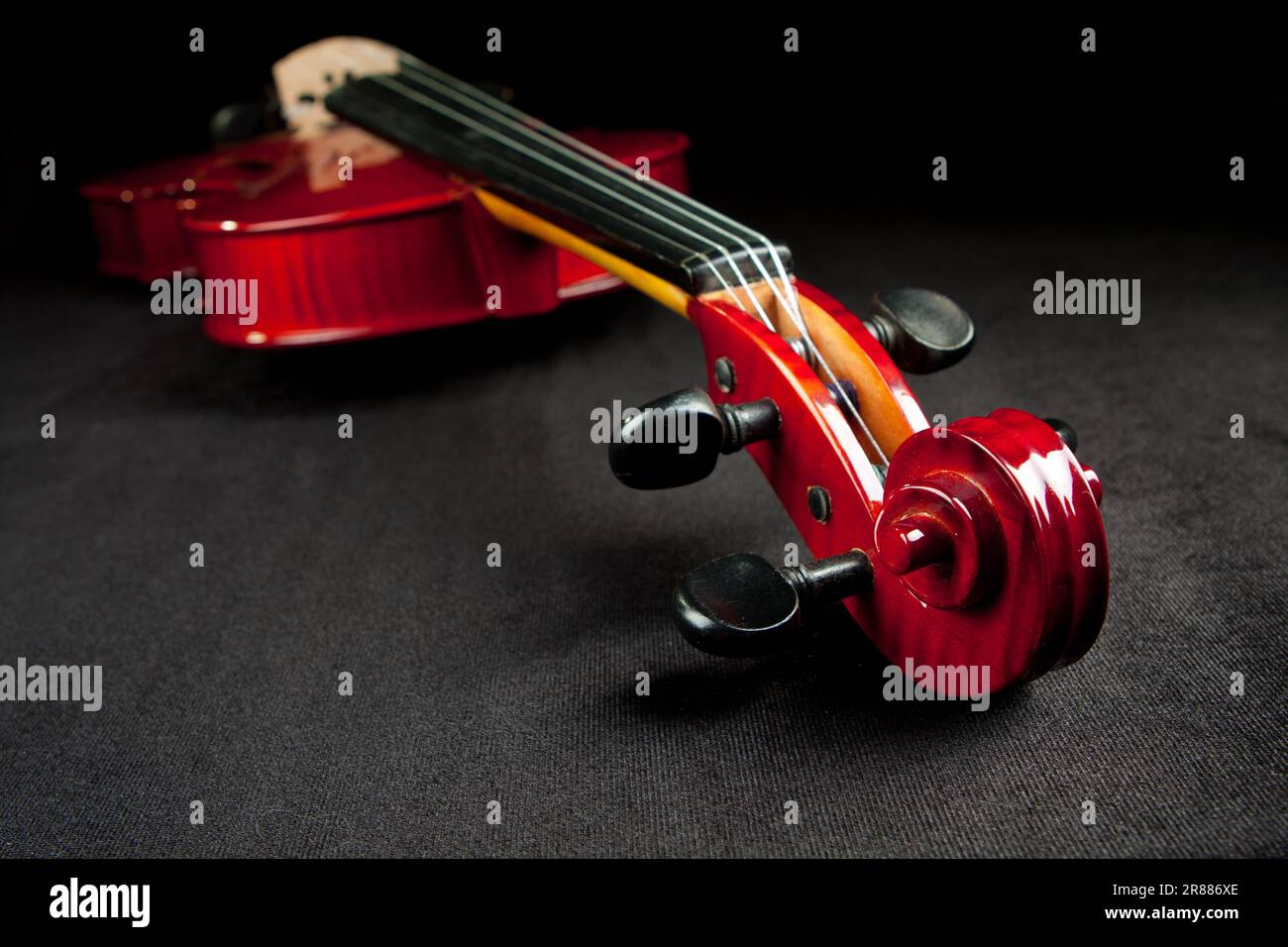 Shiny violin on dark black and gray background Stock Photo - Alamy