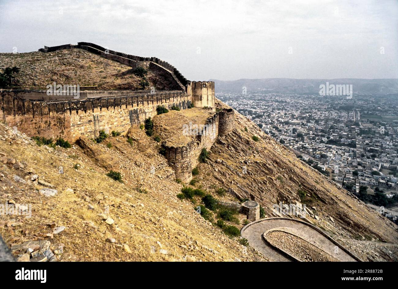 Nahargarh Fort and hill view in Jaipur, Rajasthan, India, Asia Stock ...