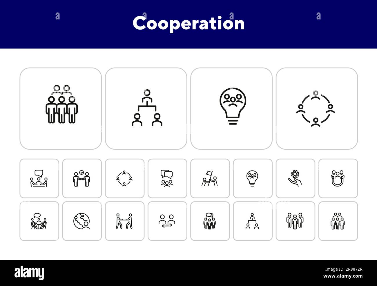 Cooperation icon set Stock Vector Image & Art - Alamy