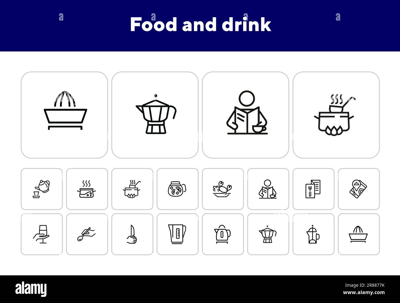 Food and drink icons Stock Vector Image & Art - Alamy