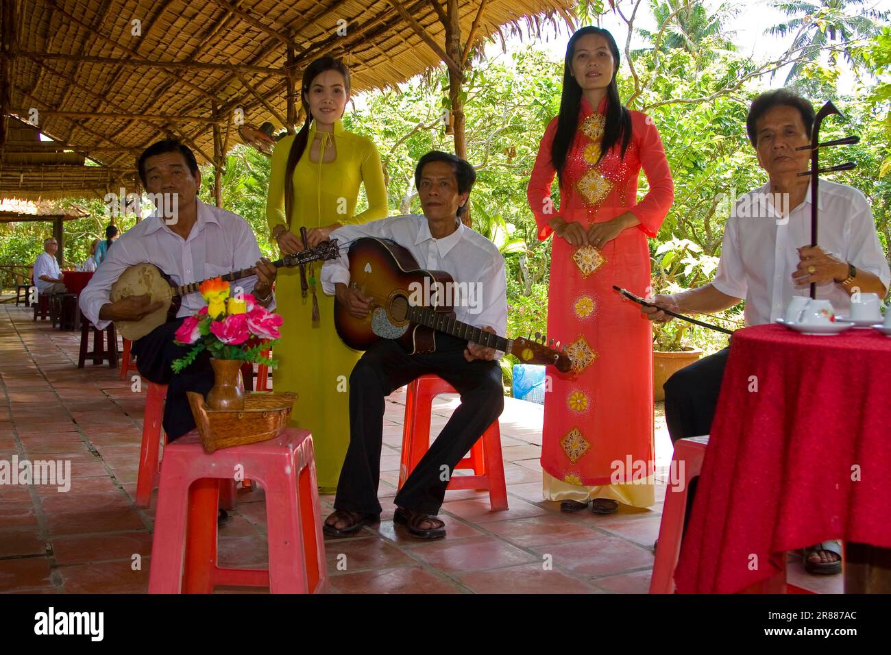 Vietnamese folklore music group in the Mekong Delta, Vietnam Stock ...