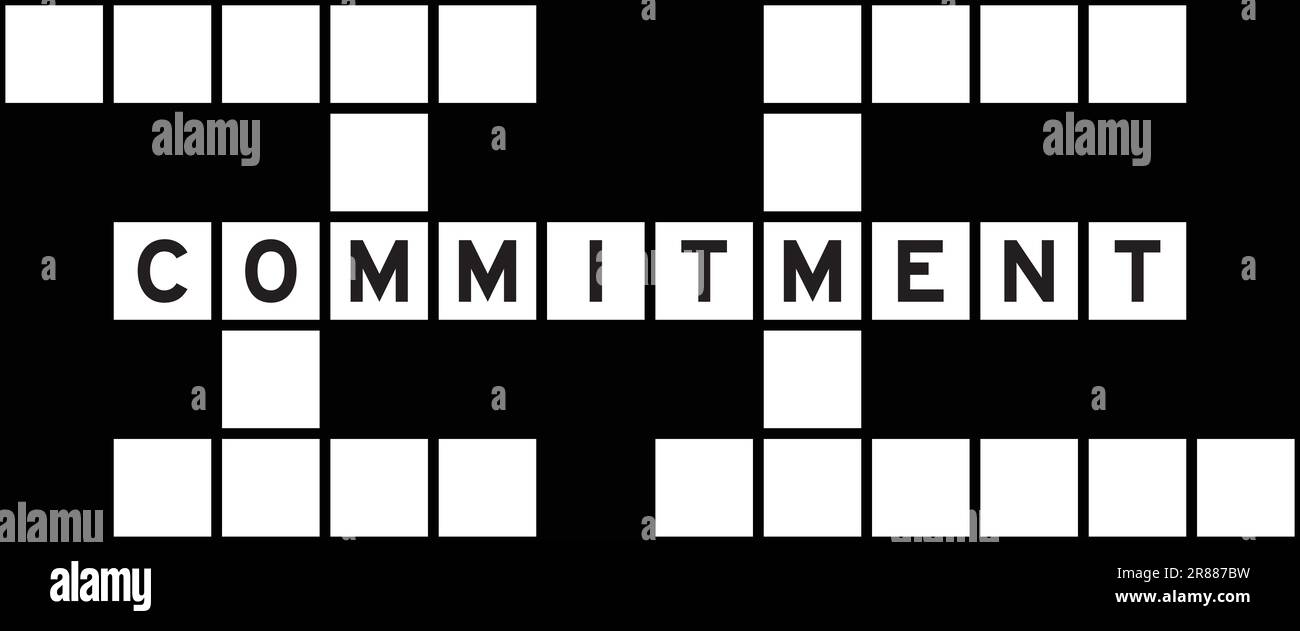Alphabet letter in word commitment on crossword puzzle background Stock ...