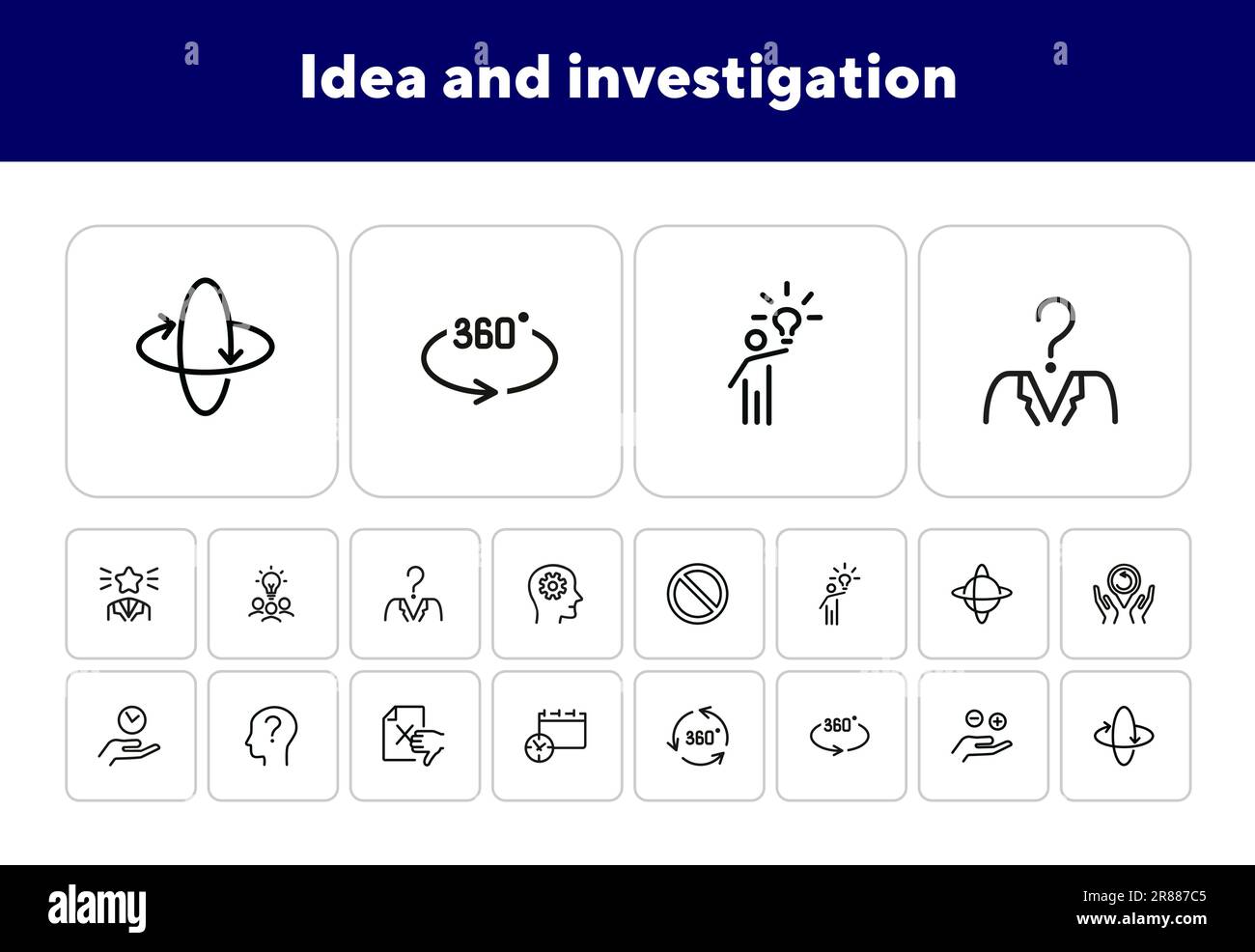 Idea and investigation icons Stock Vector Image & Art - Alamy