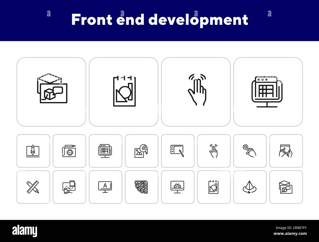 Front end development icon set Stock Vector Image & Art - Alamy