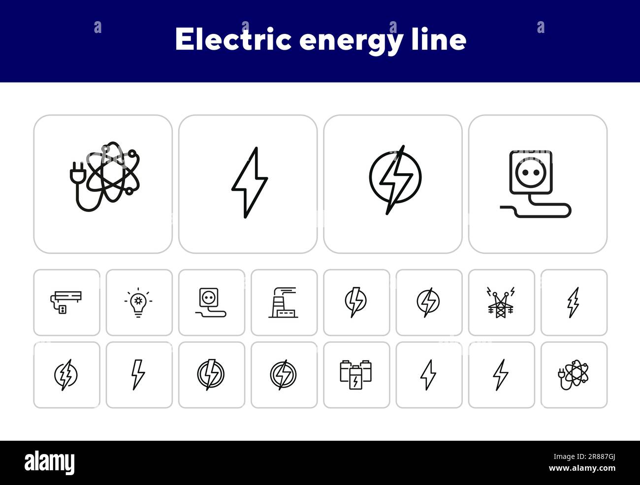 Electric energy line icons Stock Vector Image & Art - Alamy