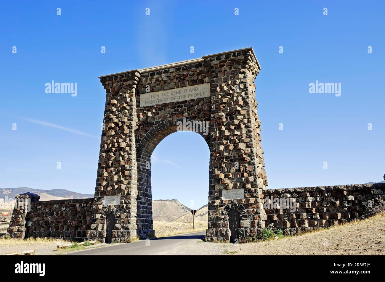 North Entrance, Yellowstone National Park, Gardiner, Montana, USA Stock ...