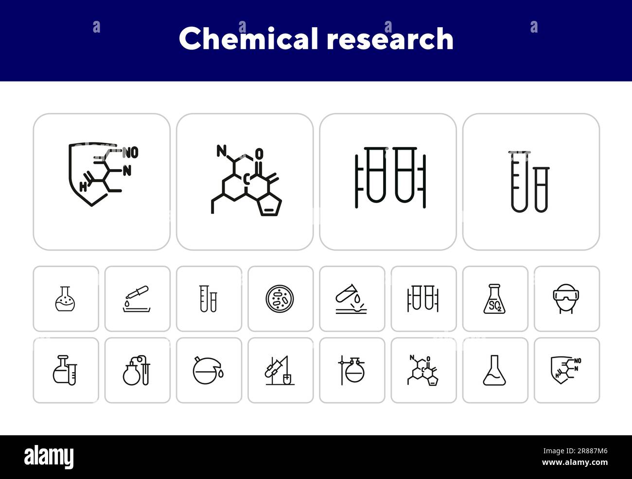 Chemical research line icon set Stock Vector Image & Art - Alamy