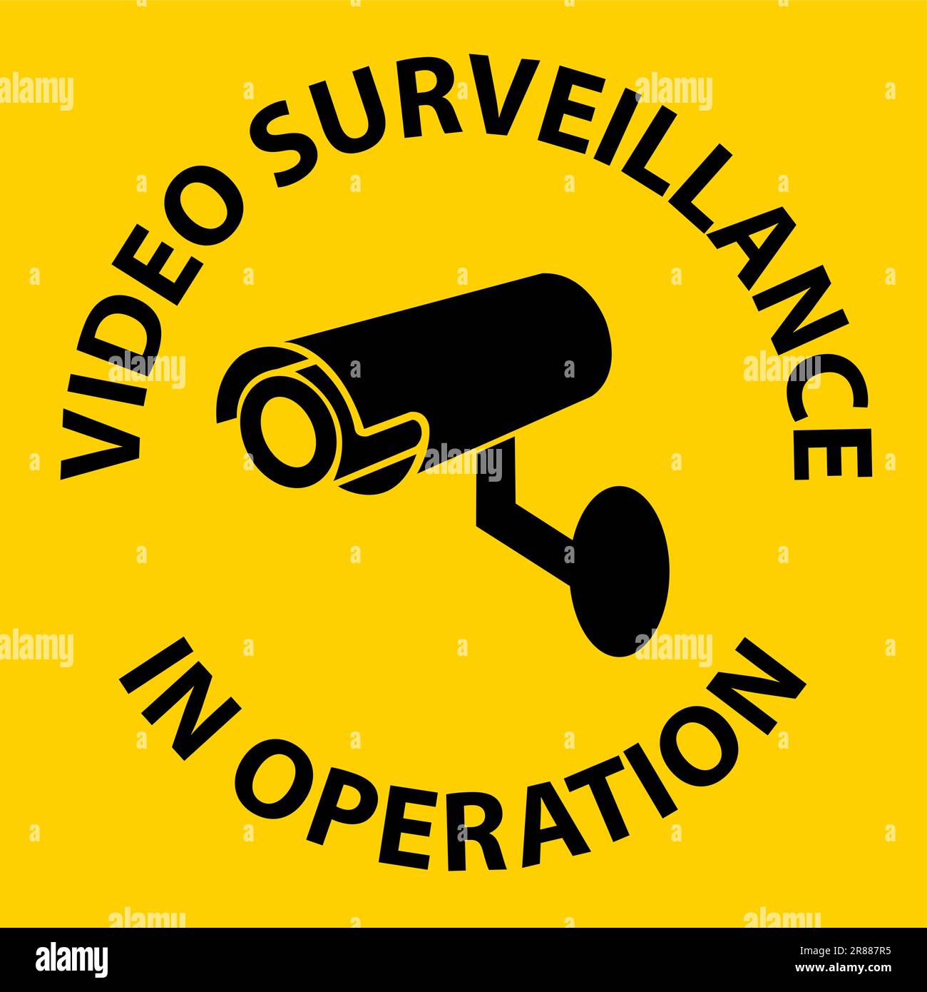 Notice Video Surveillance In Operation Sign White Background Stock ...