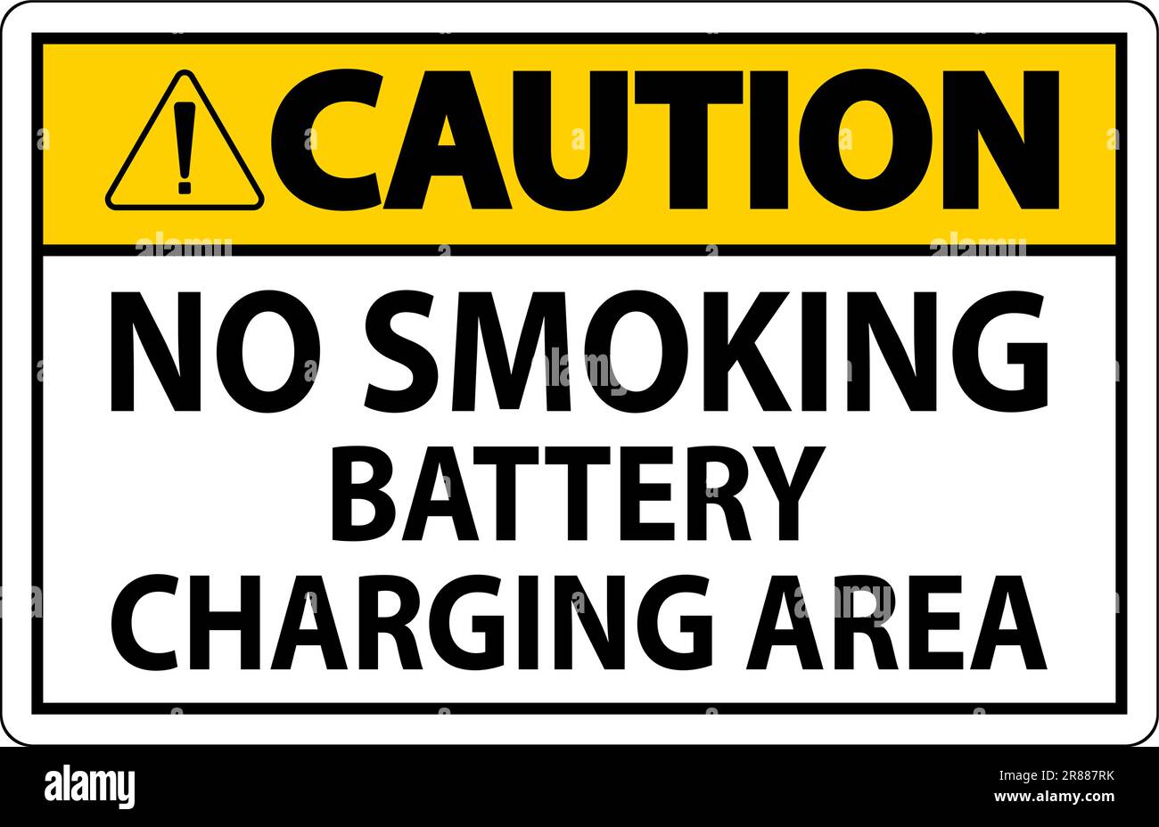 Caution Sign Battery Storage Area No Smoking Stock Vector Image & Art ...