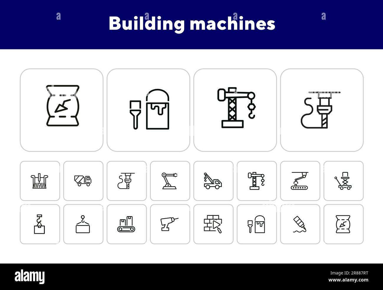 Building machines icons Stock Vector Image & Art - Alamy