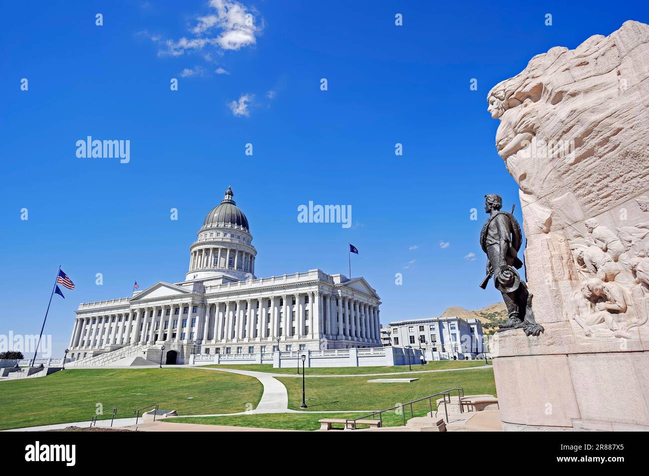 Utah State Capitol and Mormon Battalion Monument, Capitol Hill, Salt ...