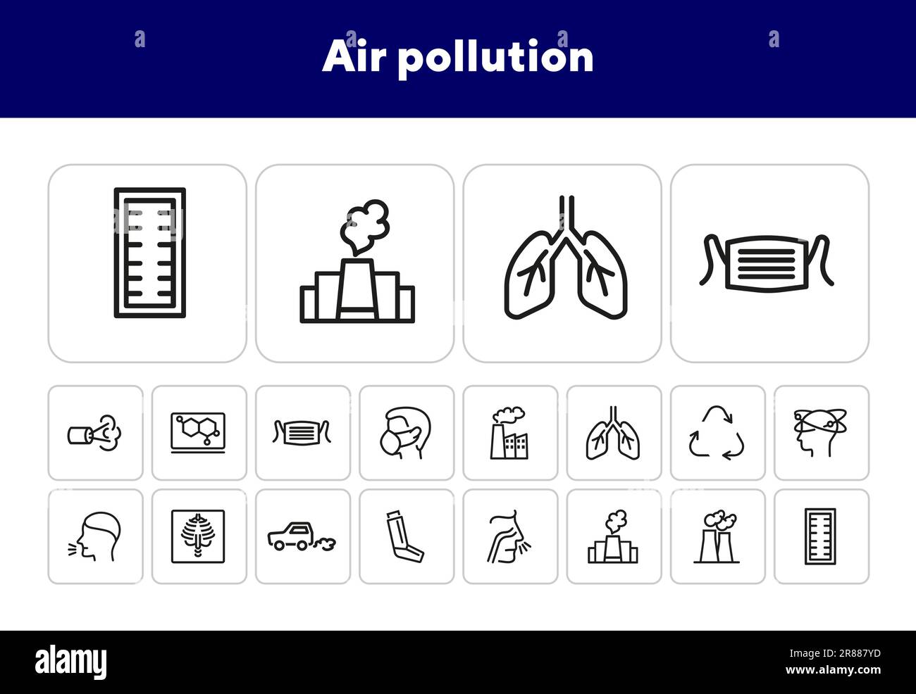 Air pollution icons Stock Vector Image & Art - Alamy