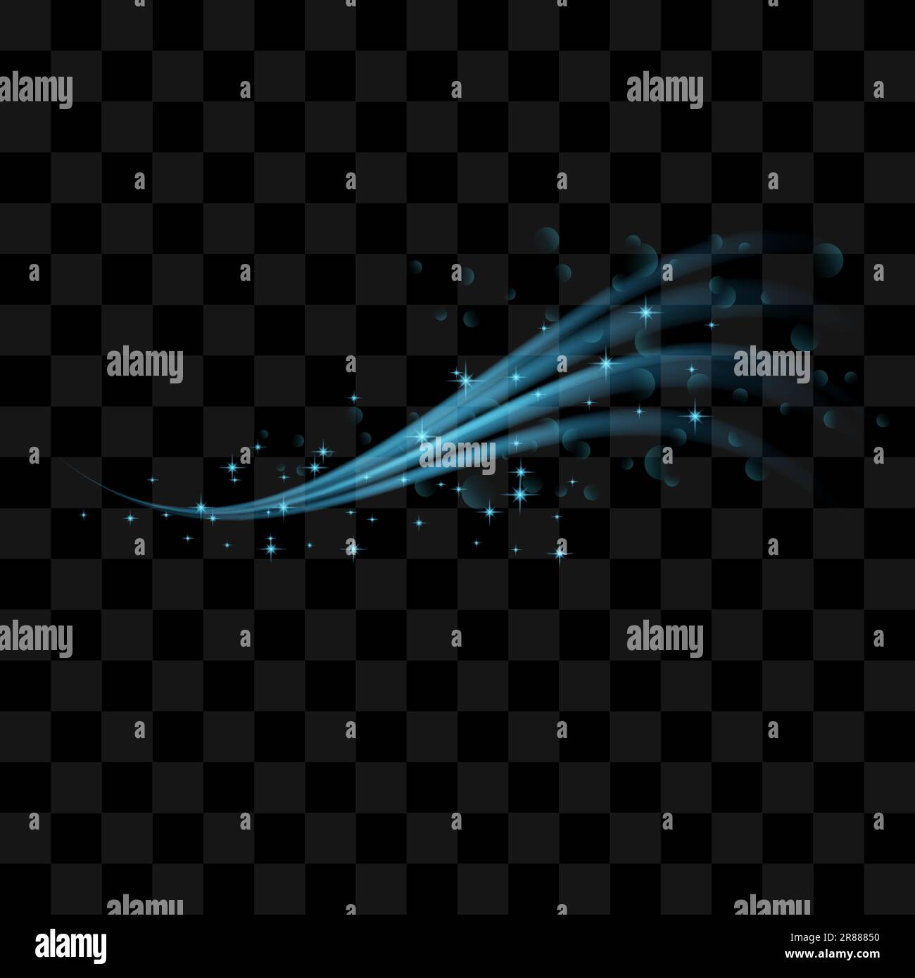 Vector Blue Fresh Air Effect on Checkered Background. Water Transparent ...