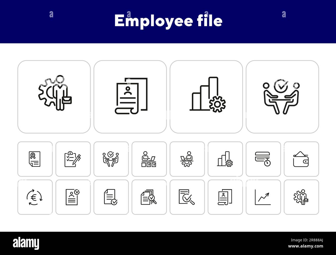 Employee file line icon set Stock Vector Image & Art - Alamy