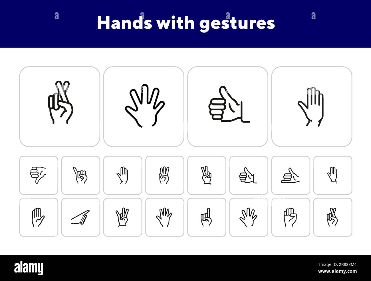 Hand sign language words Stock Vector Images - Alamy
