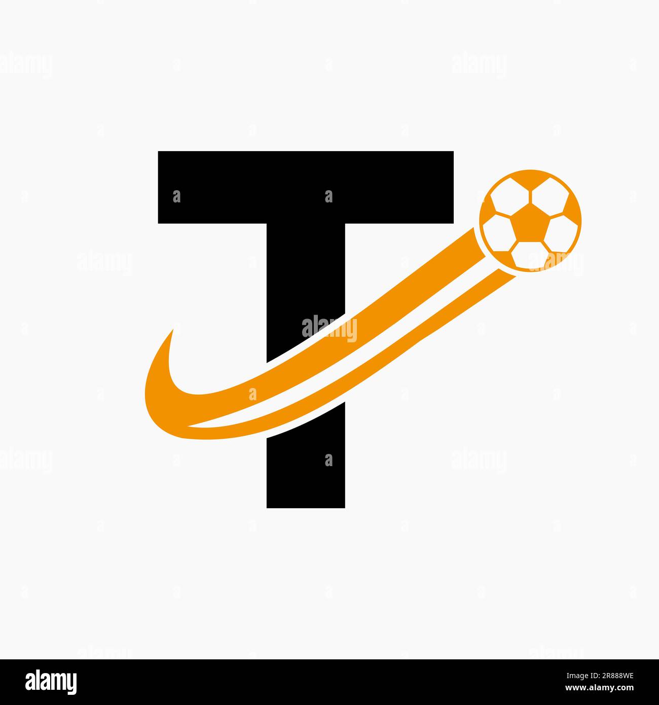 Initial Letter T Soccer Logo. Football Logo Concept With Moving ...