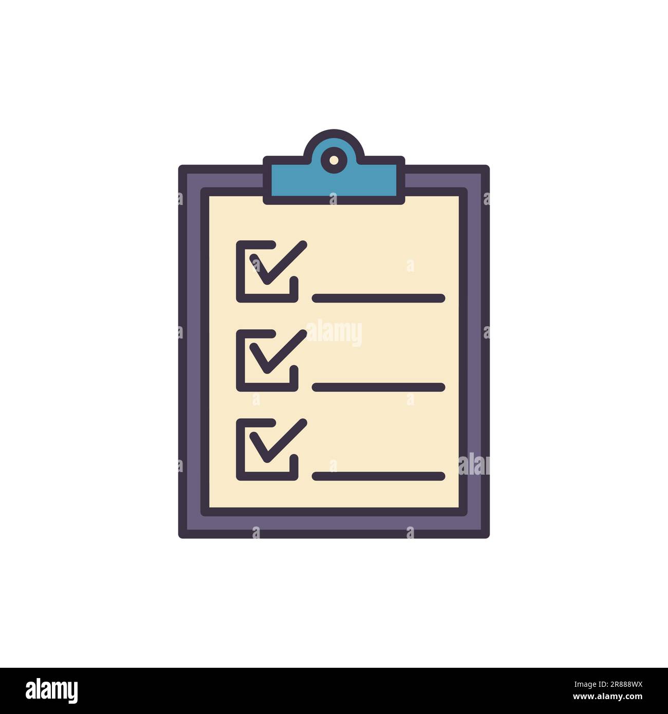 Clipboard related vector line icon. Task planning linear icon ...