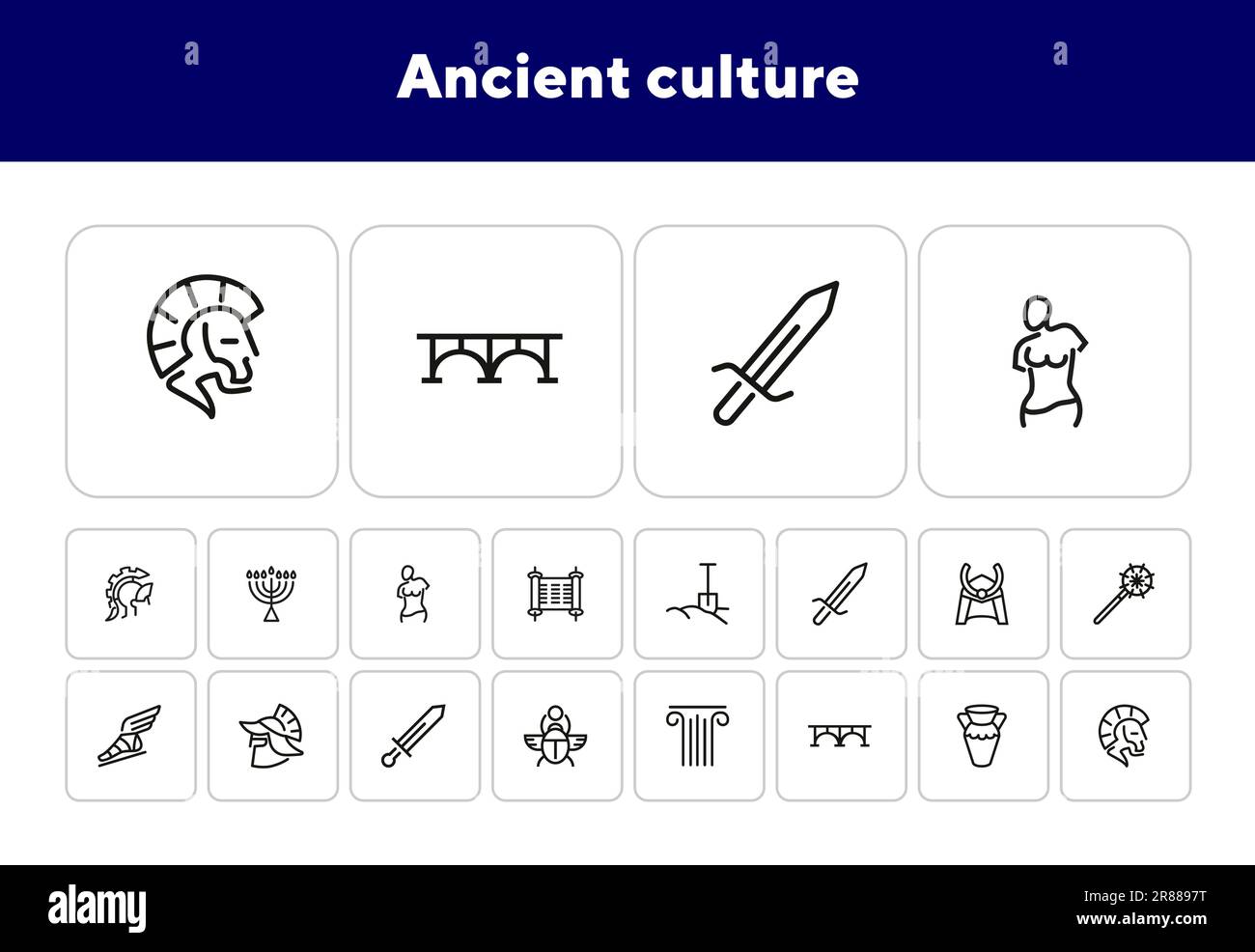 Ancient culture line icon set Stock Vector Image & Art - Alamy