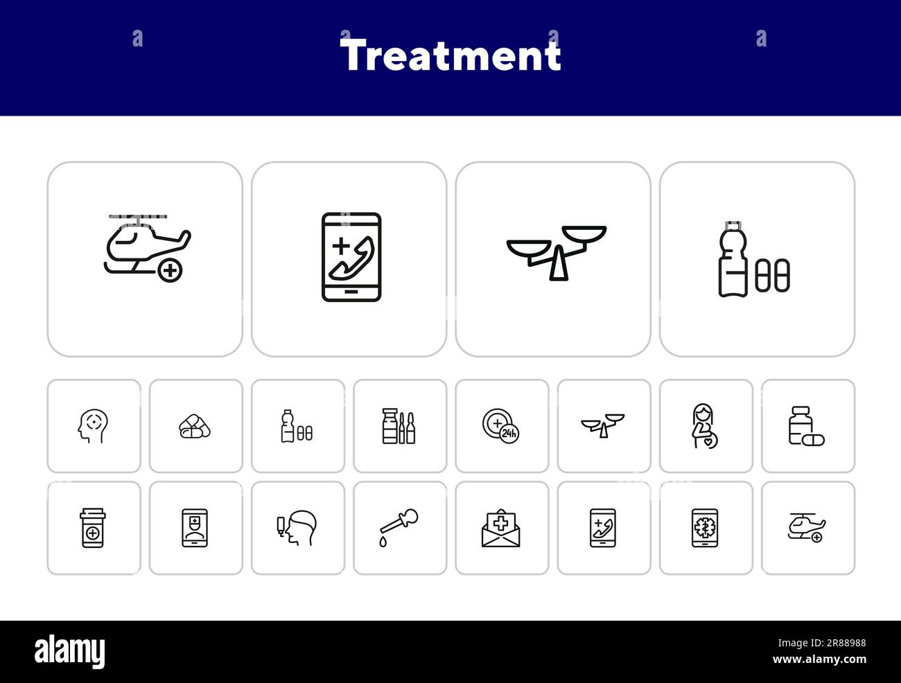 Treatment line icon set Stock Vector Image & Art - Alamy