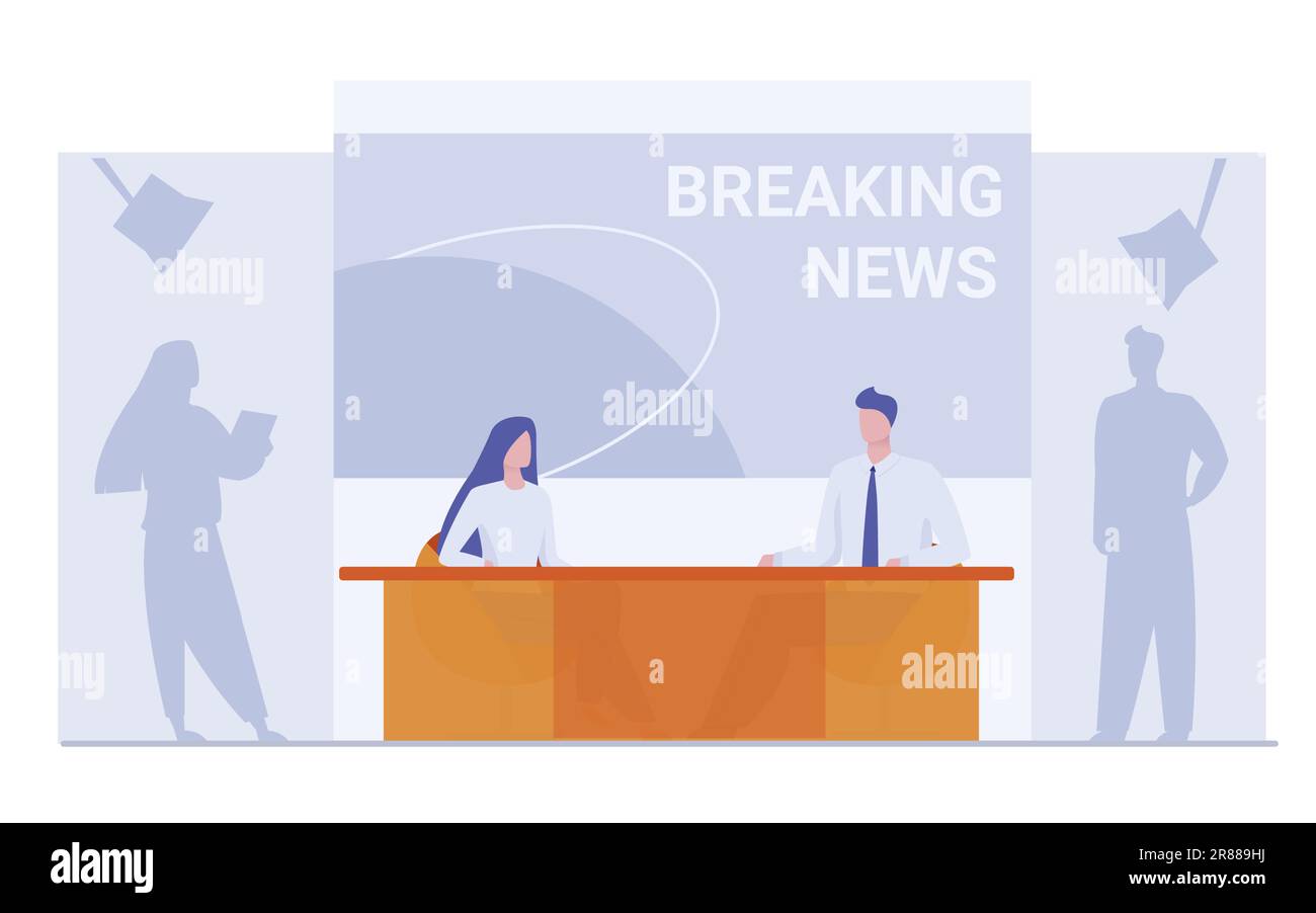 News anchors on breaking news background Stock Vector Image & Art - Alamy