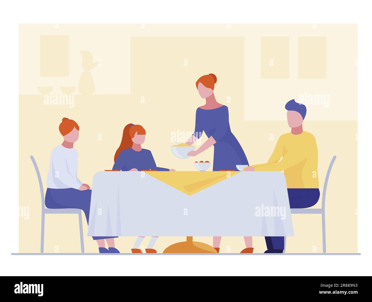 Having dinner party Cut Out Stock Images & Pictures - Alamy