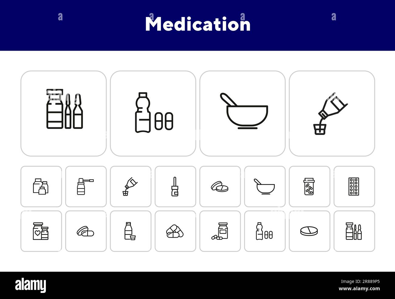 Medication icon set Stock Vector Image & Art - Alamy