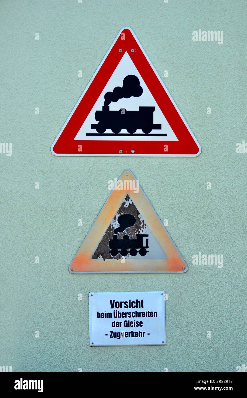 Sign : ungated level crossing Stock Photo - Alamy