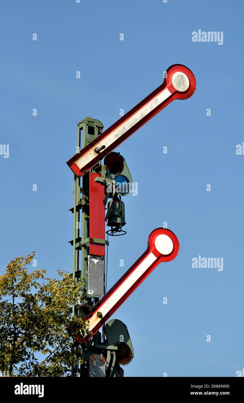 Sign : Railway main signal Stock Photo - Alamy