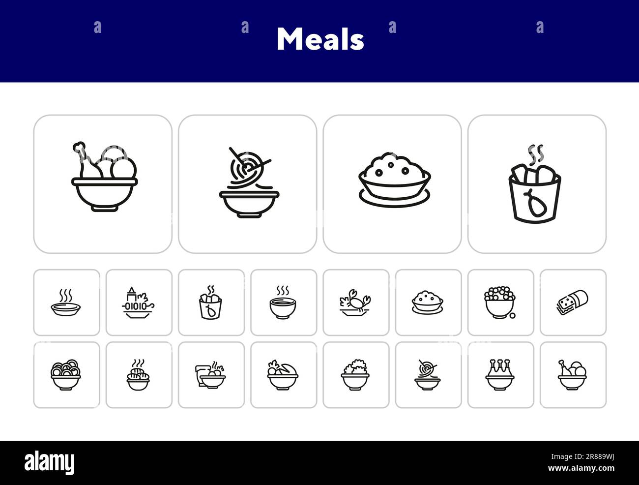 Meals line icon set Stock Vector Image & Art - Alamy