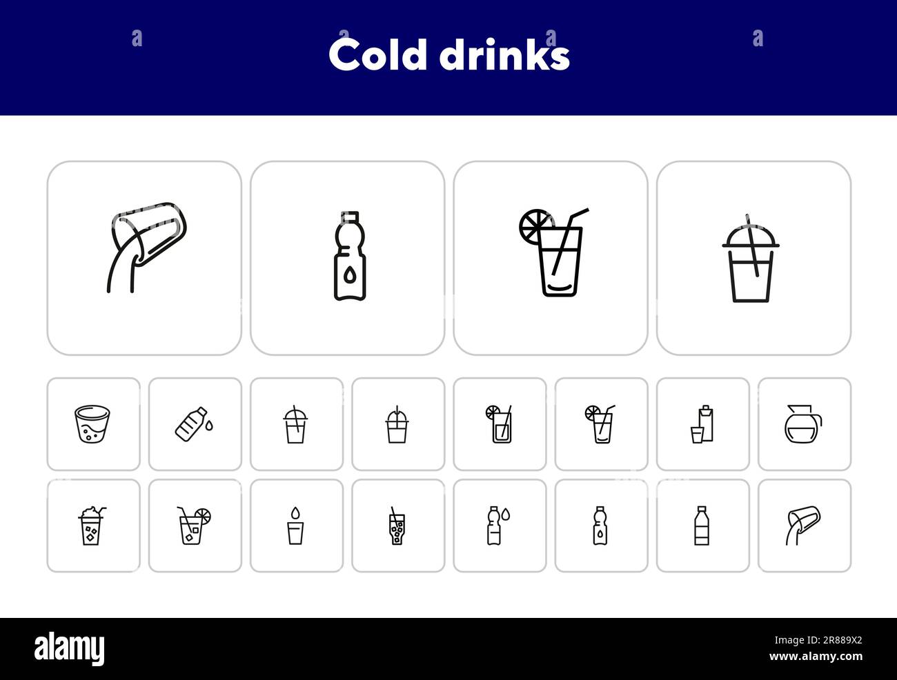 Cold drinks line icon set Stock Vector Image & Art - Alamy