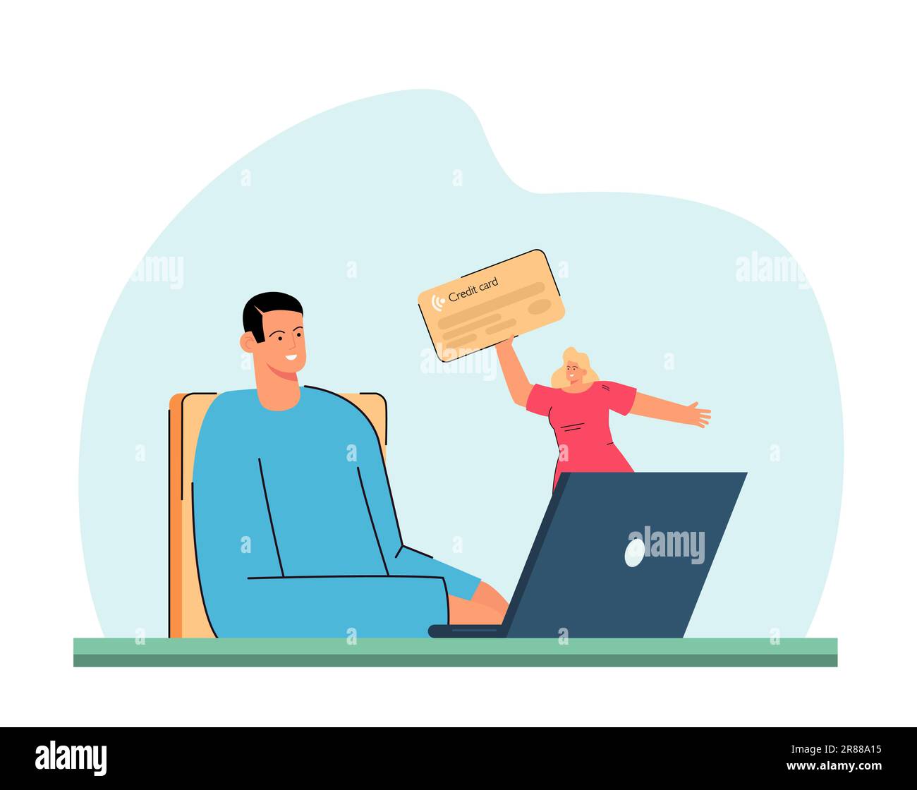 Customer happy cartoon hi-res stock photography and images - Alamy