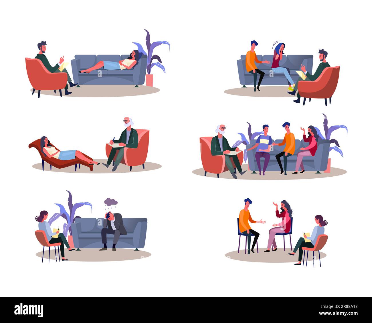Set of people at therapy session Stock Vector Image & Art - Alamy