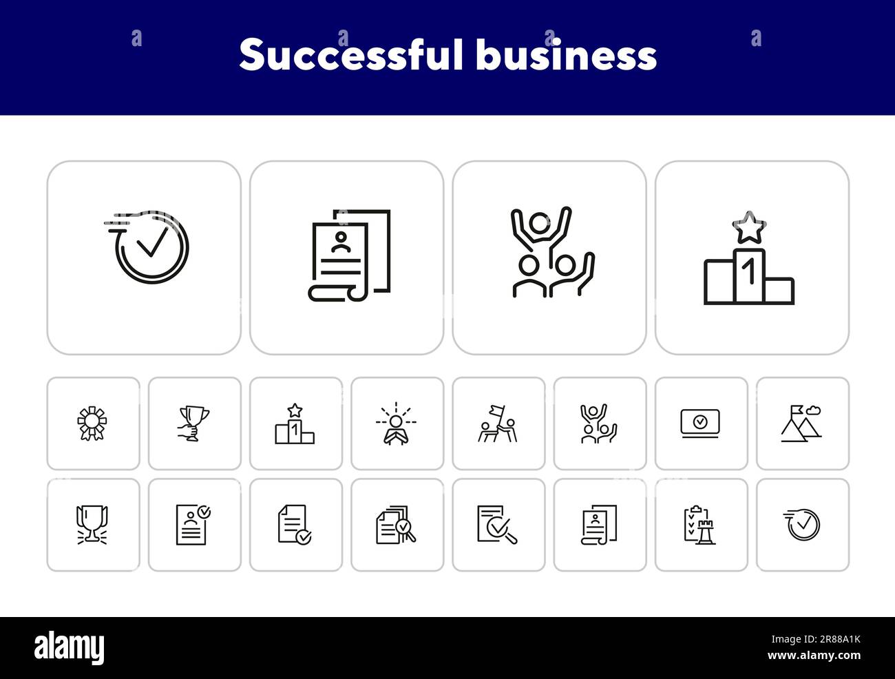 Successful business line icon set Stock Vector Image & Art - Alamy