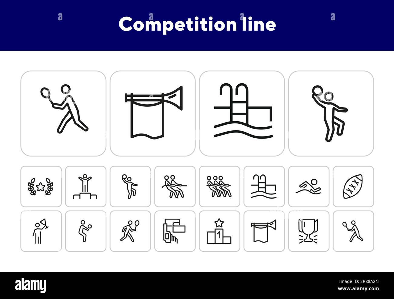 Competition line icons Stock Vector Image & Art - Alamy