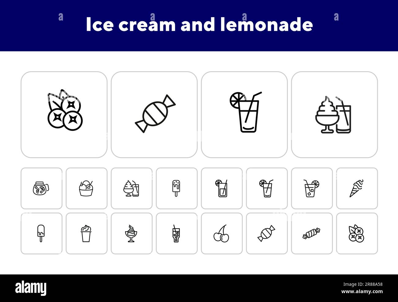Ice cream and lemonade icons Stock Vector Image & Art - Alamy