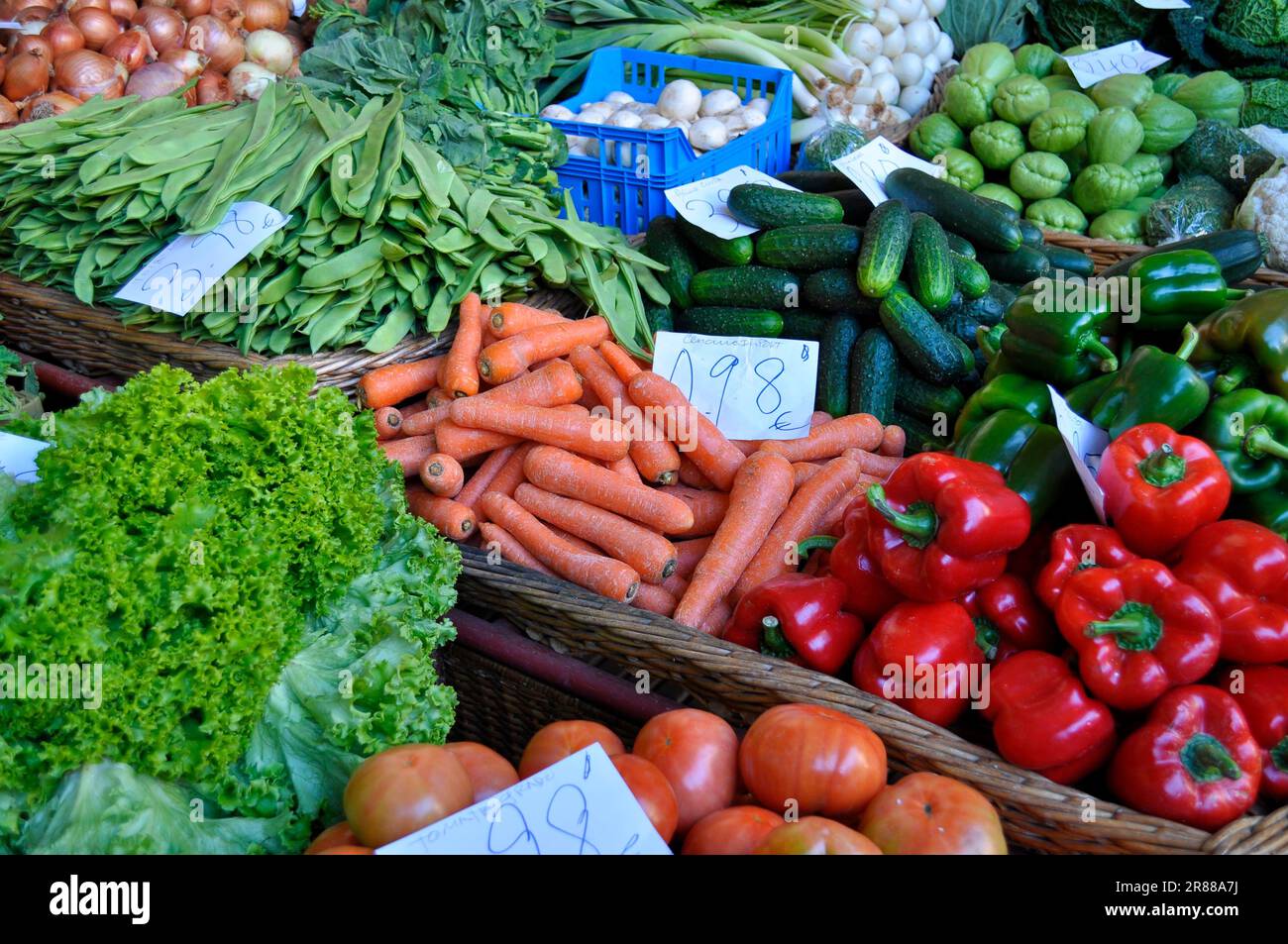 Madeira, Portugal, Funchal indoor market, vegetables Stock Photo - Alamy