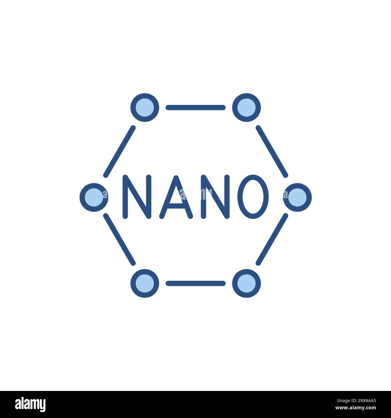 Nanotechnology related vector line icon. Isolated on white background ...