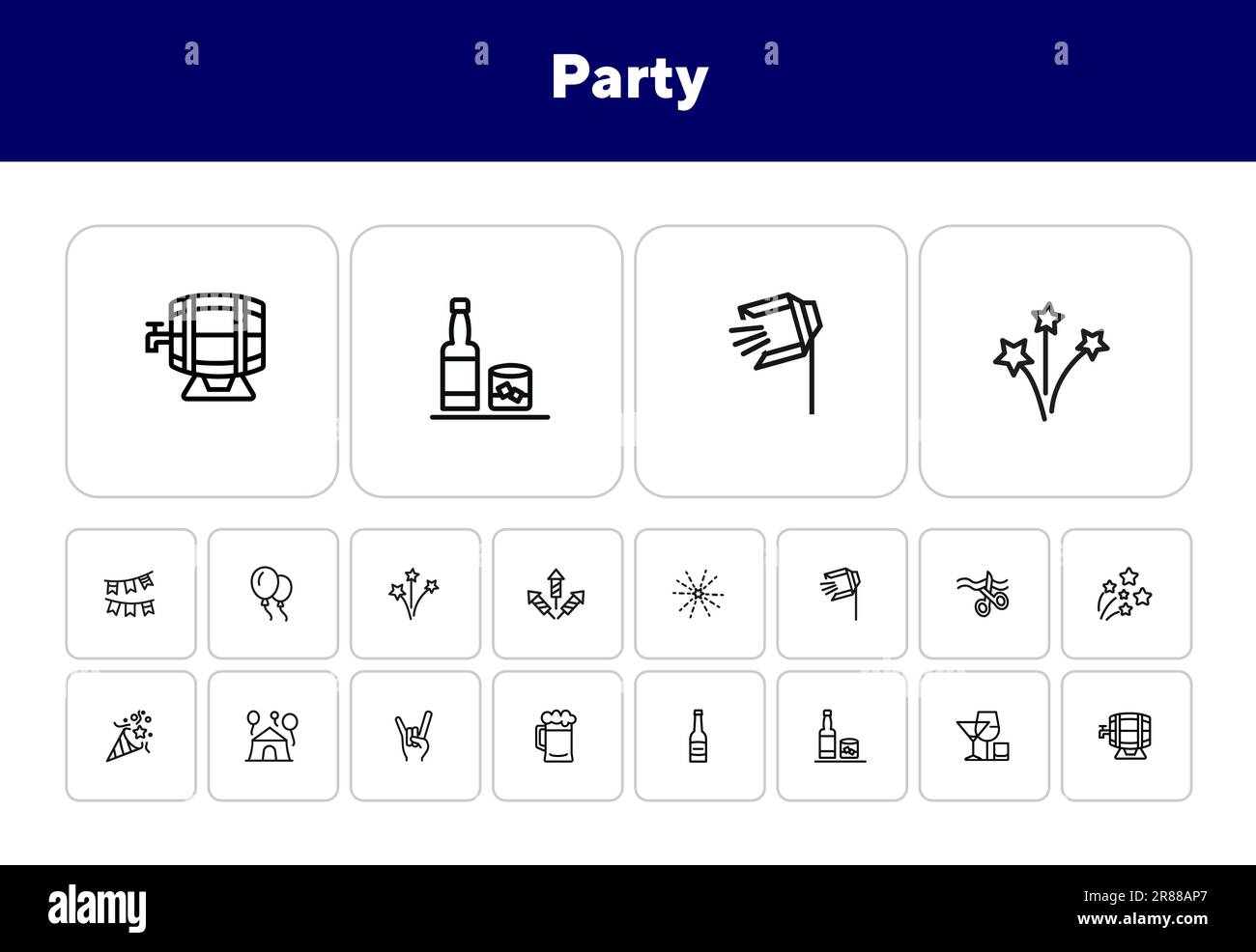 Party line icon set Stock Vector Image & Art - Alamy