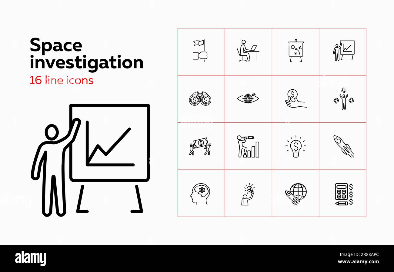 Science investigation icon set Stock Vector Images - Alamy