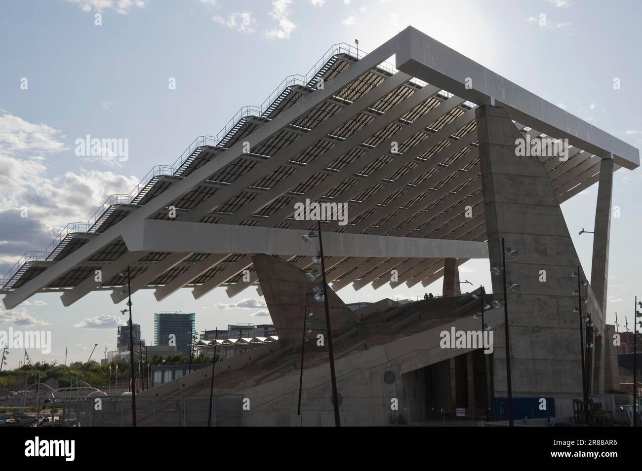 Photovoltaic system, Diagonal Mar district, Barcelona, Catalonia, Spain ...