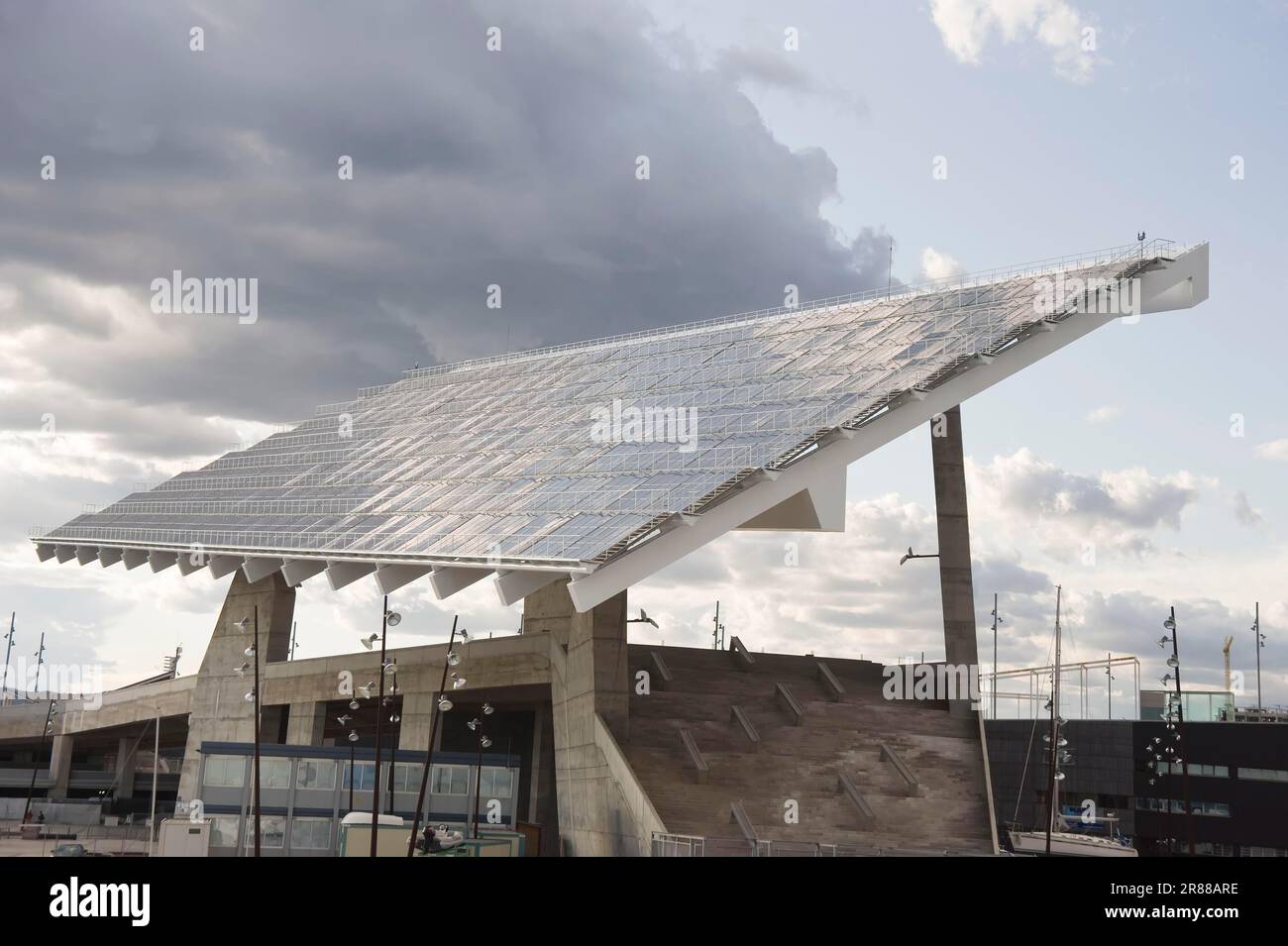 Photovoltaic system, Diagonal Mar district, Barcelona, Catalonia, Spain ...