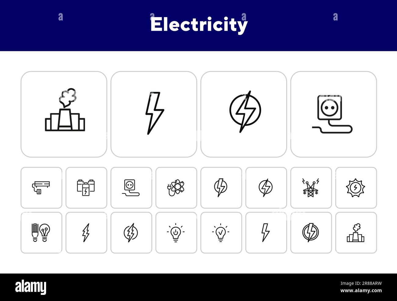 Electricity line icon set Stock Vector Image & Art - Alamy